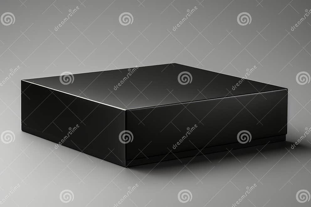 Blank Black Box Mock Up with a Glossy Surface Stock Illustration ...
