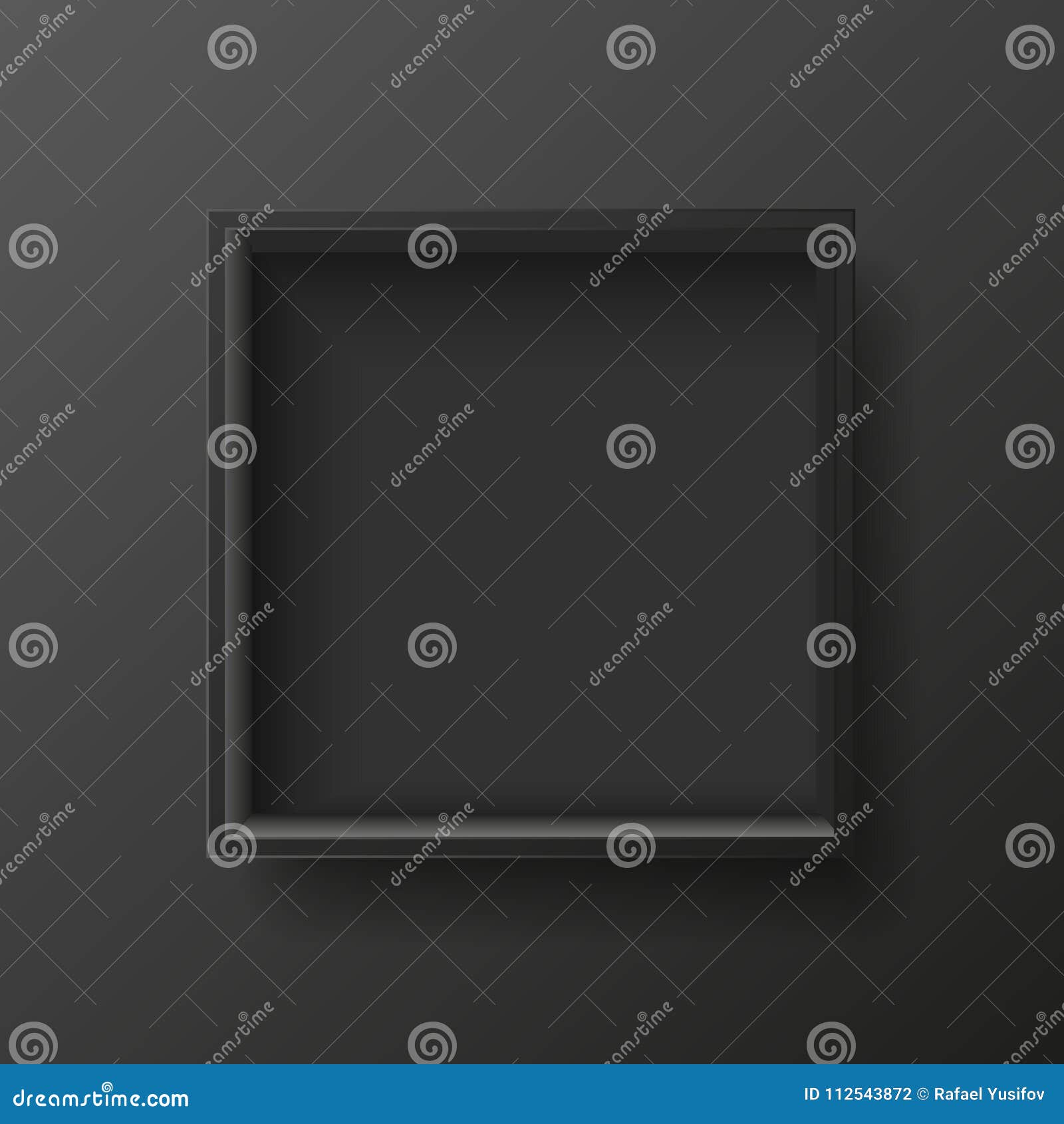 Blank of Black Box Top View. Vector Stock Vector - Illustration of pack ...