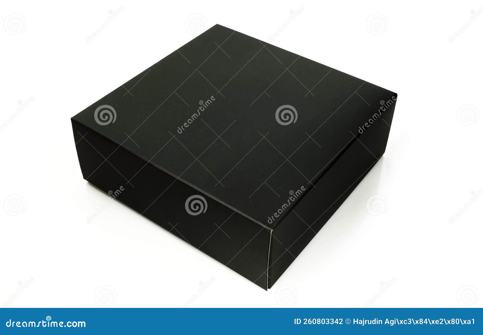 Blank Black Carton Box Isolated on White Background. Closed Stock Photo ...