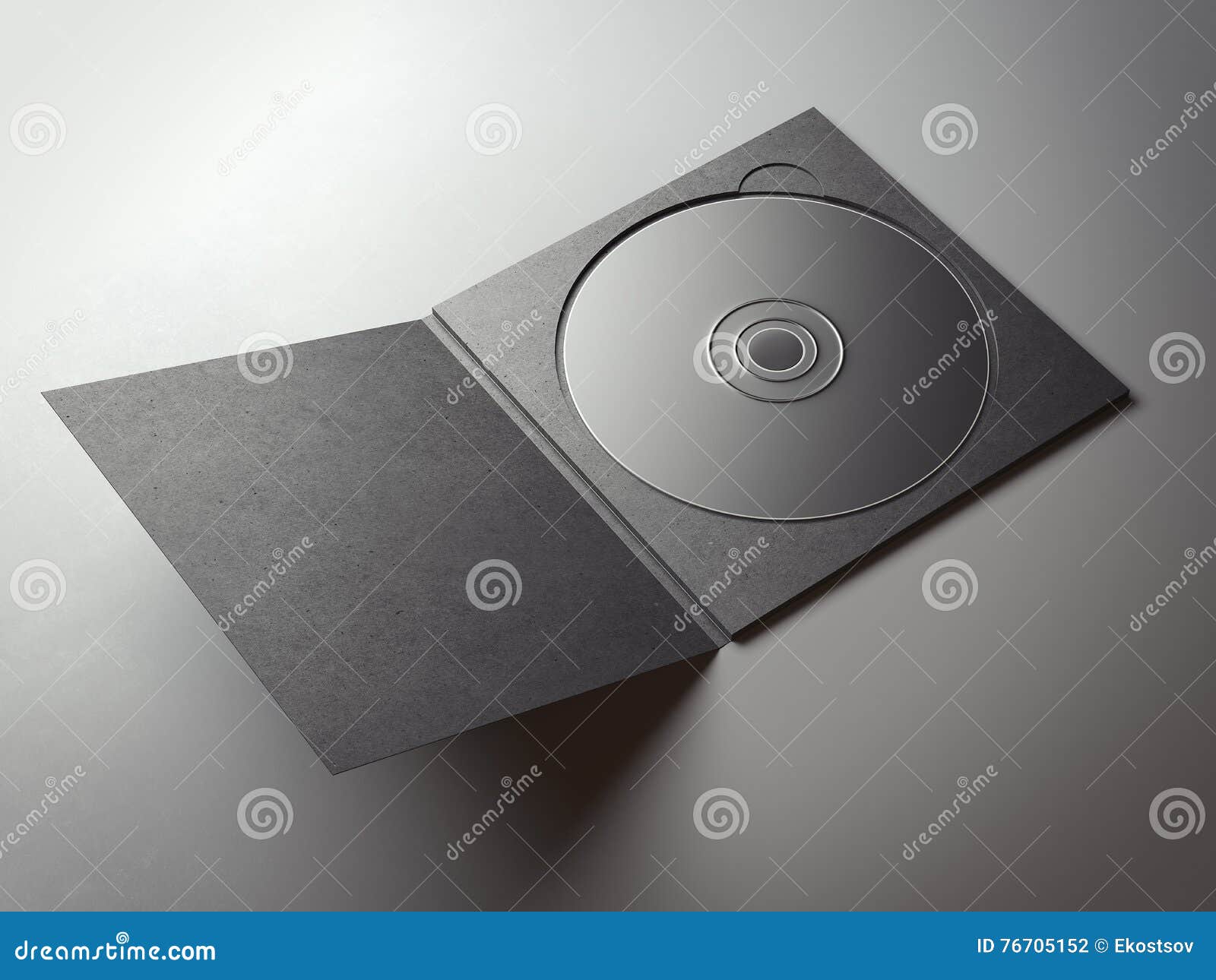 Blank Black Compact Disk Cover. 3d Rendering Stock Illustration ...