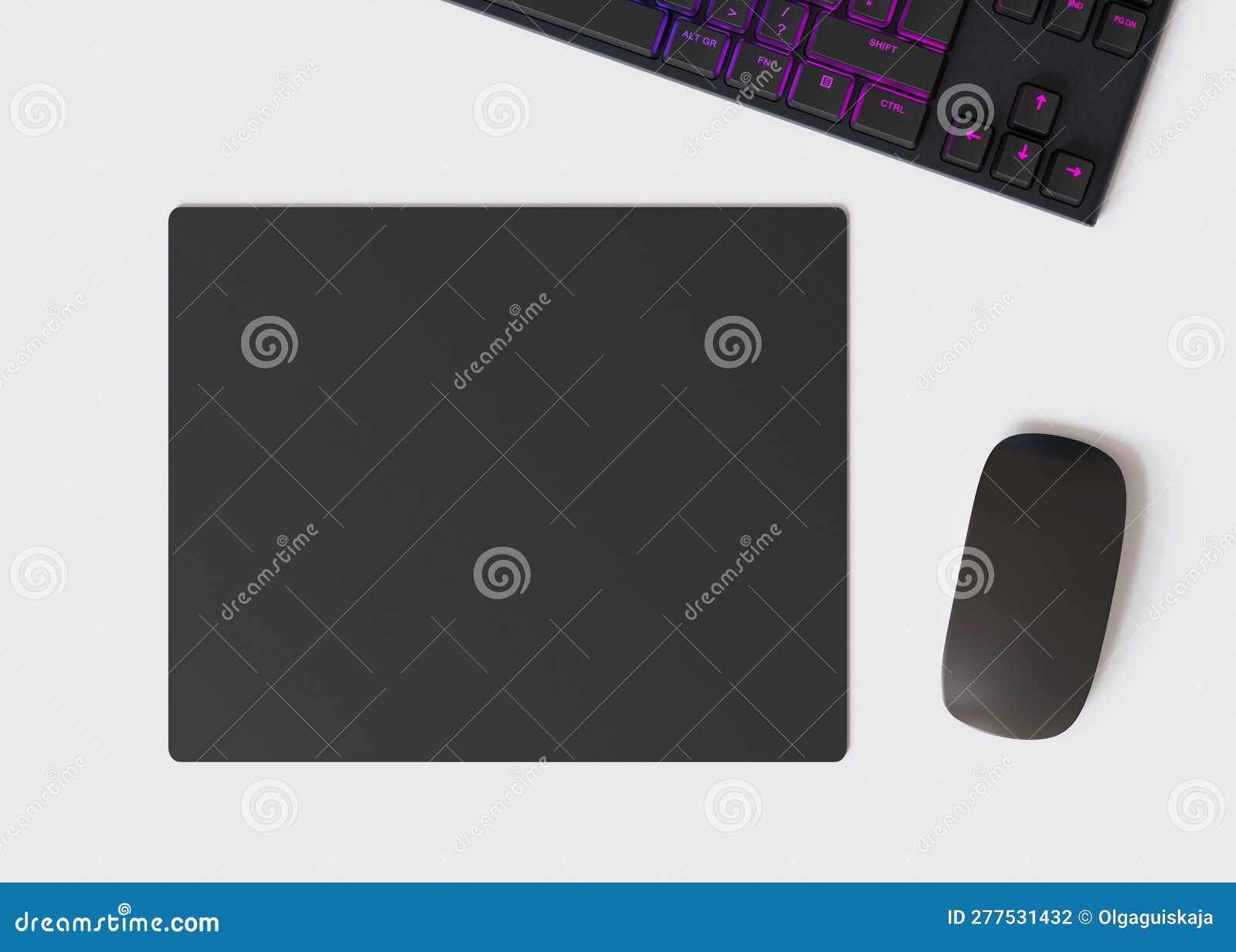 Blank and Black Computer Mouse Pad on the Desk at Home. Mousepad Mockup ...