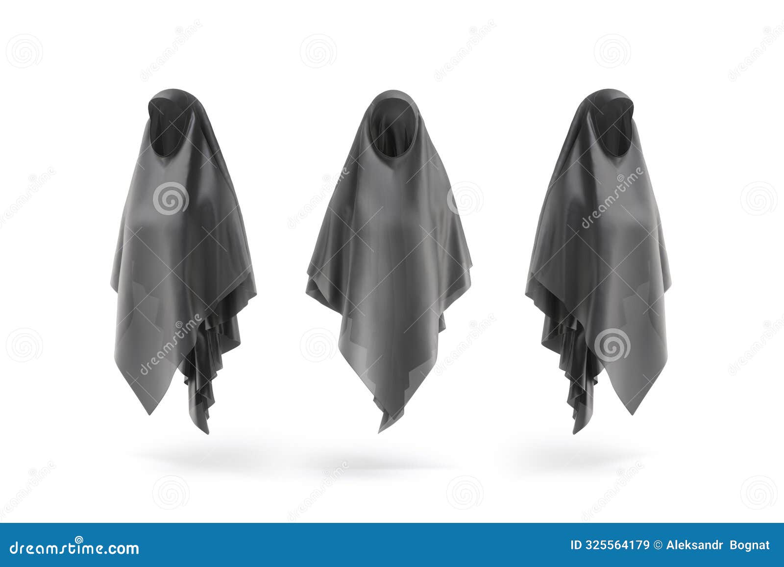 Blank Black Female Khimar Mockup, Front and Side View Stock ...