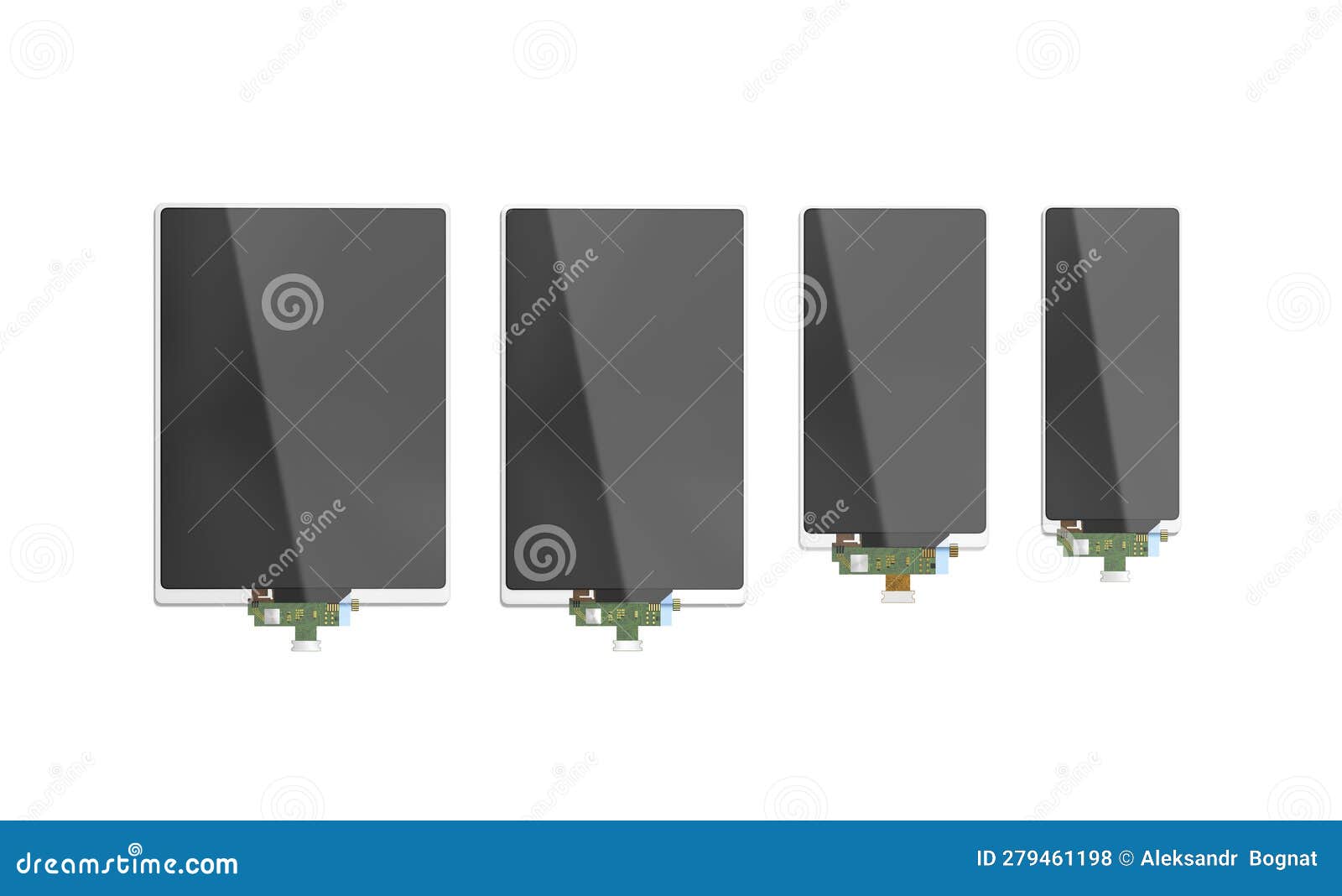 Blank Black Flexible Rectangular Display Mockup, Different Size, Top ...