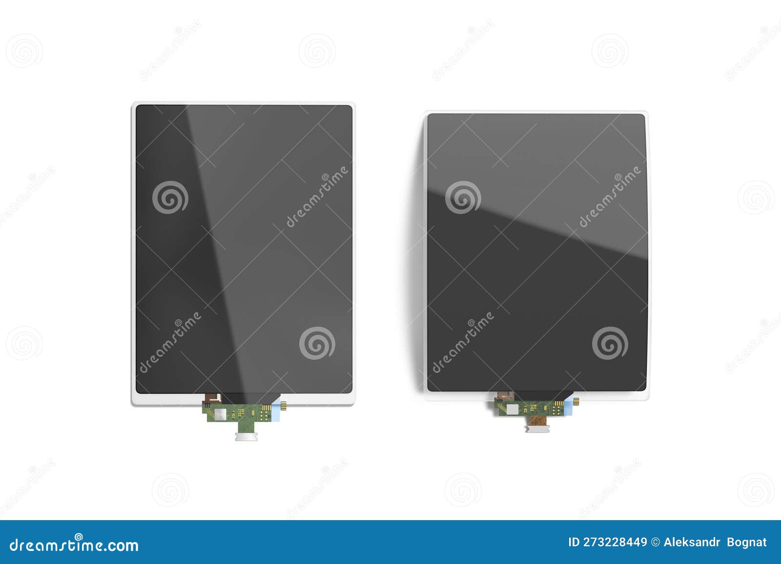Blank Black Flexible Rectangular Display Mockup, Top View Stock ...