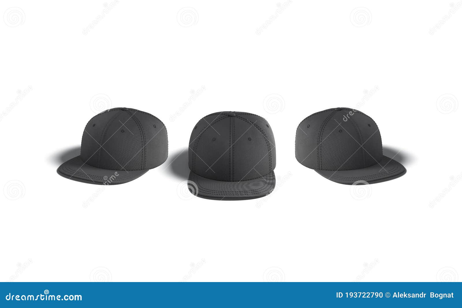 Blank Black Jeans Snapback Mock Up, Front and Side View Stock Photo ...