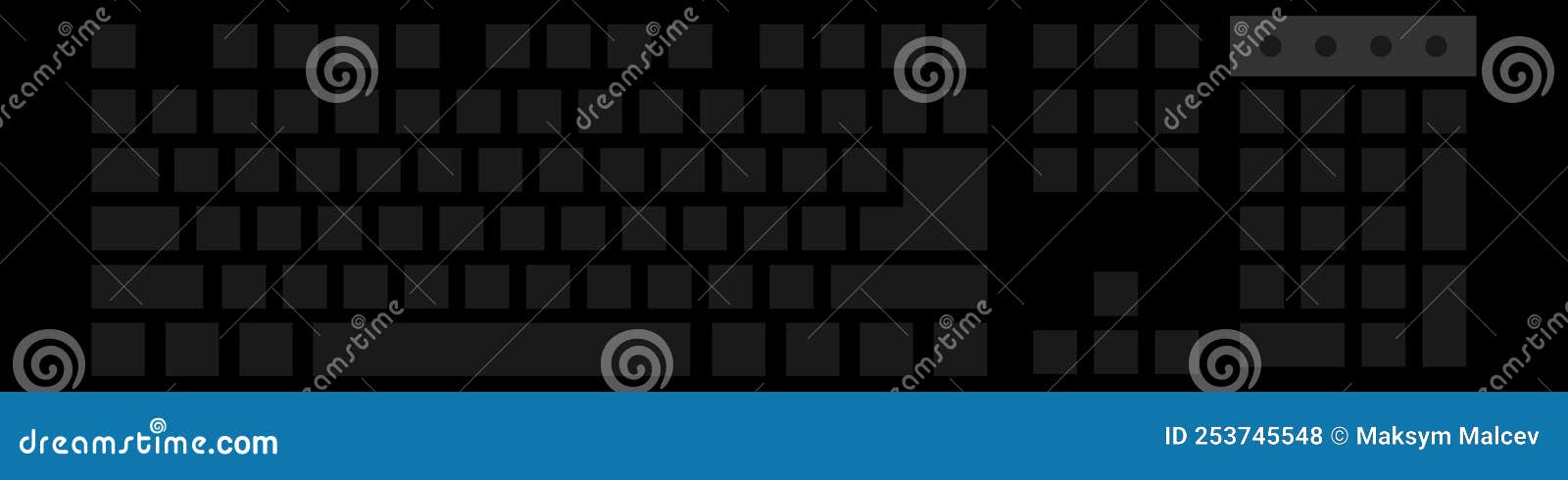 Blank Black Keyboard Layout. Game Keyboard Stock Vector - Illustration ...