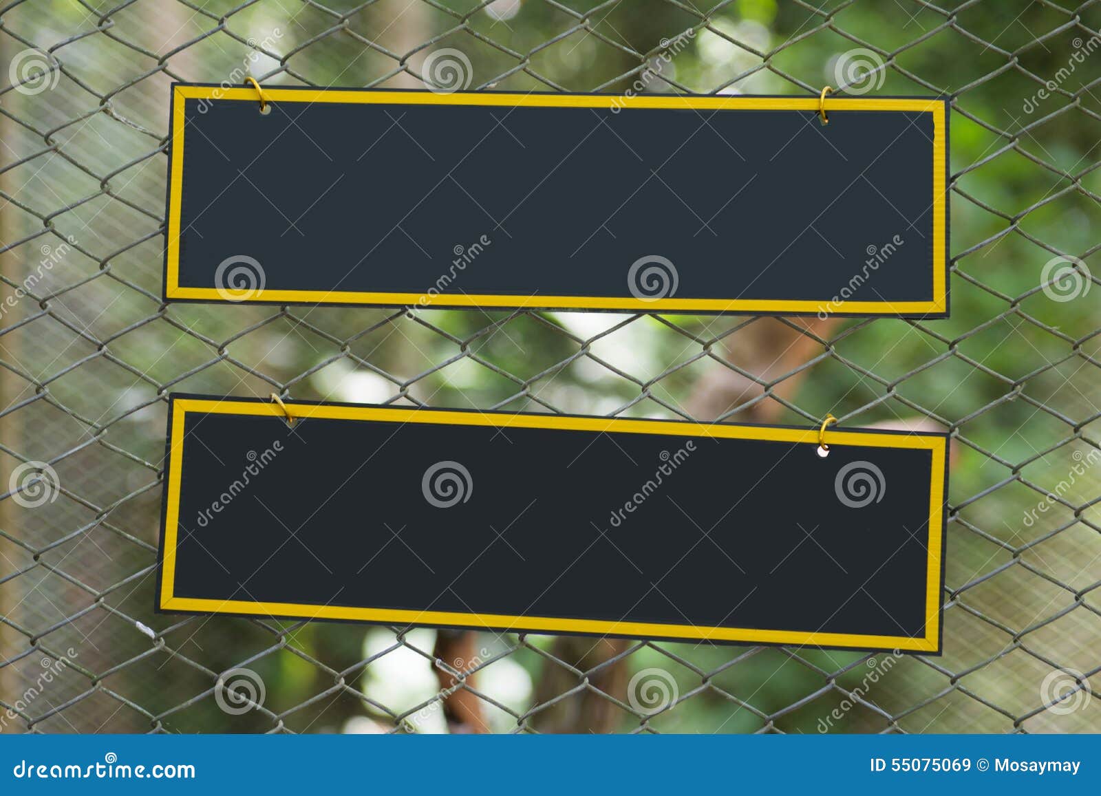 Blank Black Label in Front of Cage Stock Image - Image of black ...