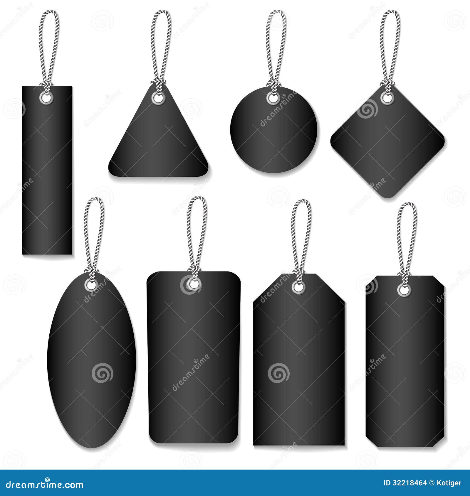 Blank Black Labels Style Set Stock Vector - Illustration of card ...