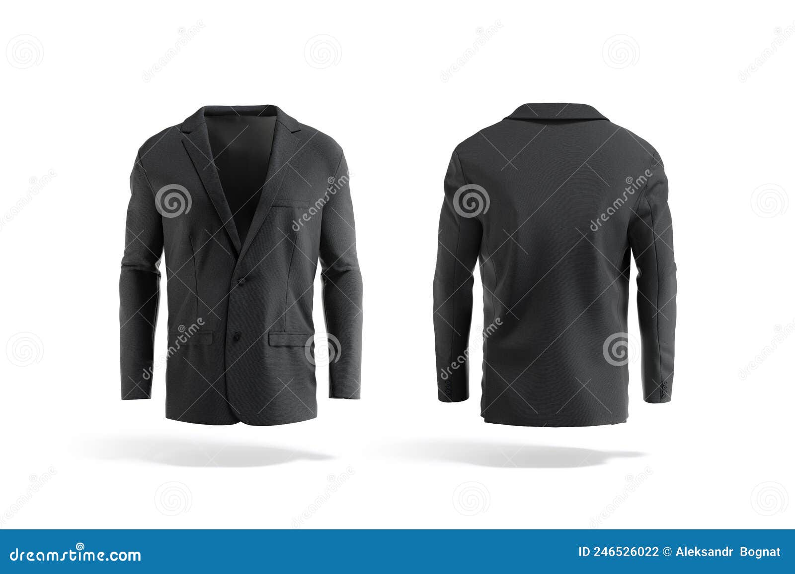 Blank Black Men Blazer Mock Up, Front And Back View Stock Photography ...