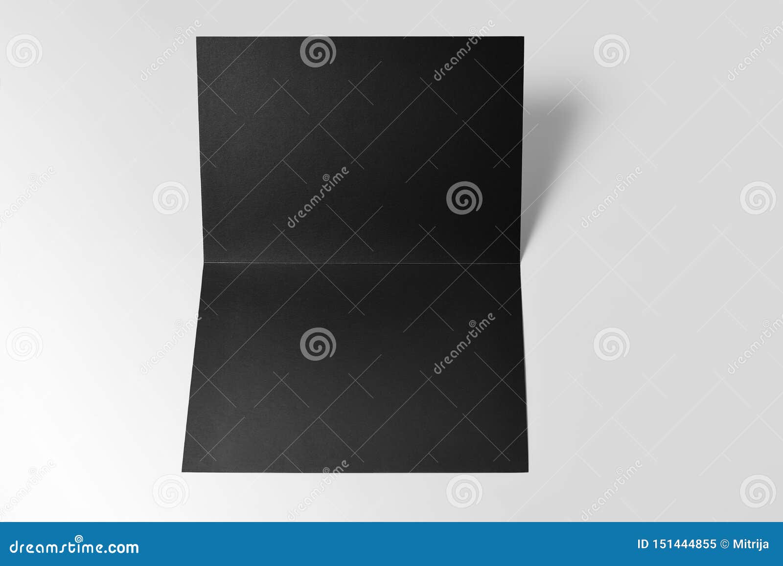 Blank Black Open Card Over Grey Background Stock Image - Image of empty ...