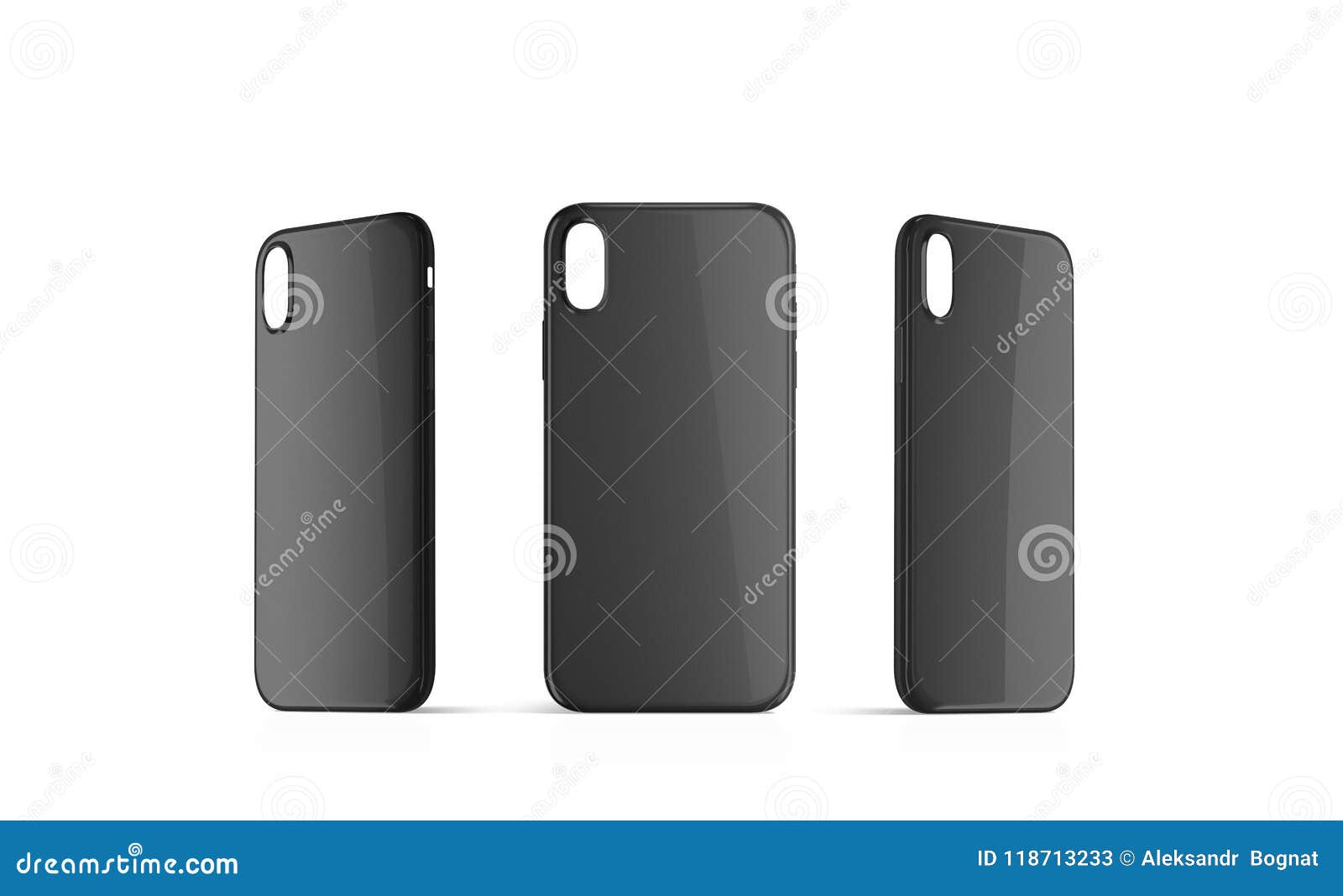 Blank Black Phone Case Mock Up Set, Empty Isolated, Stock Illustration ...