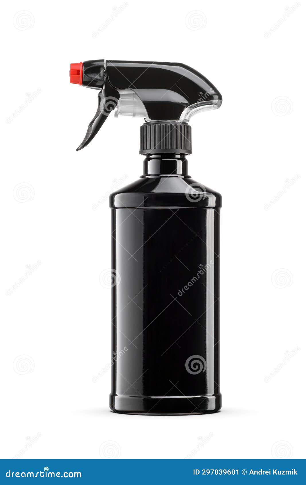 Blank Black Plastic Trigger Sprayer Detergent Bottle Isolated on White ...