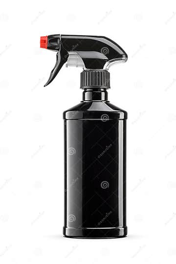 Blank Black Plastic Trigger Sprayer Detergent Bottle Isolated on White ...