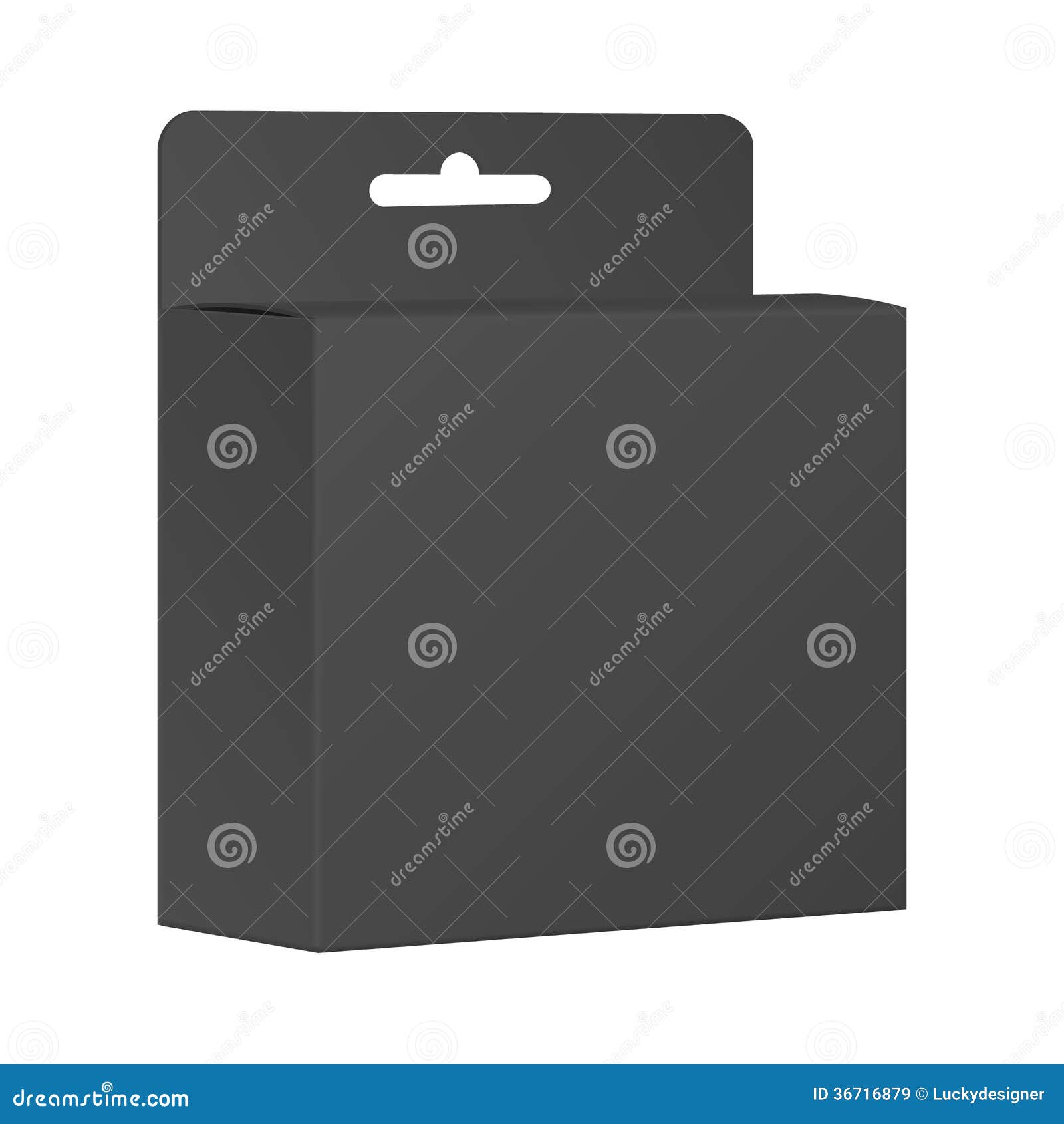 Blank Black Product Package Box. Vector Stock Vector - Illustration of ...