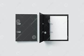 Blank Black Ring Binder Folder Design Mock Up Top View Stock Image ...