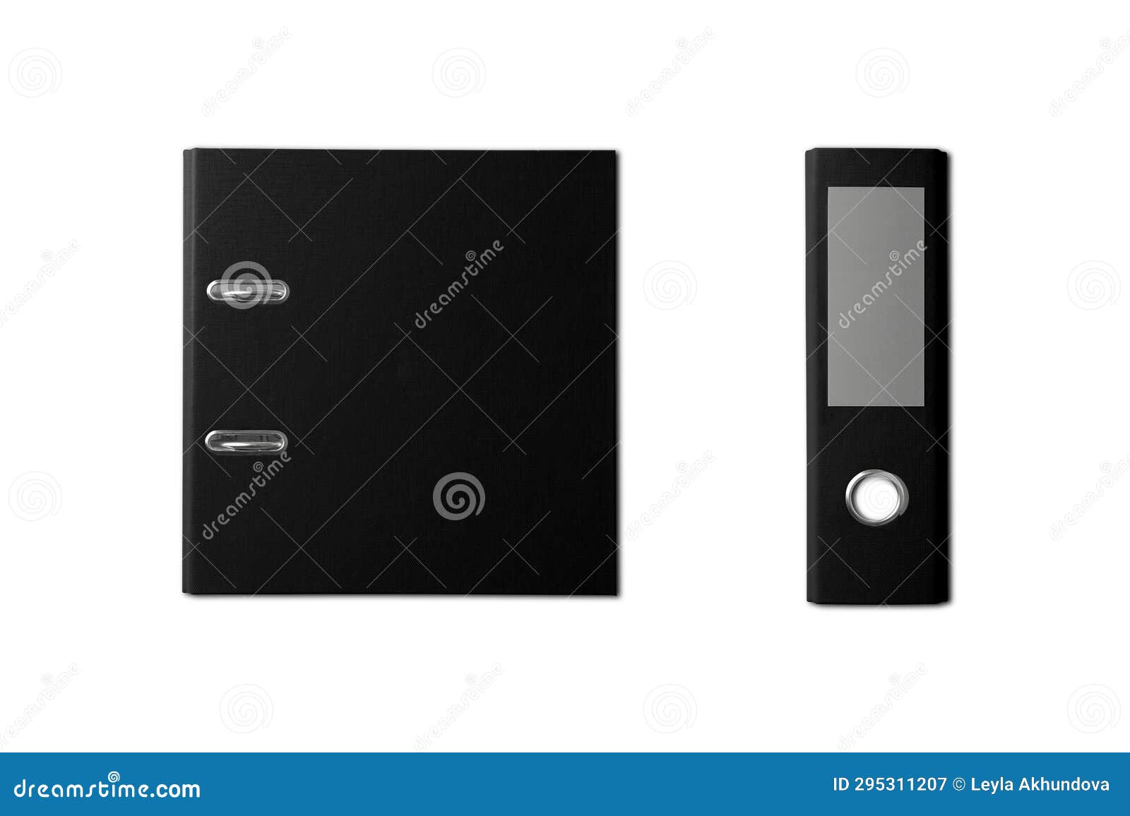 Blank Black Ring Folder Design Mockup, Top and Side Viewing, 3d ...
