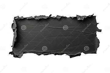 Blank Black Sheet of Paper, Rectangular Shape. Isolated on White ...