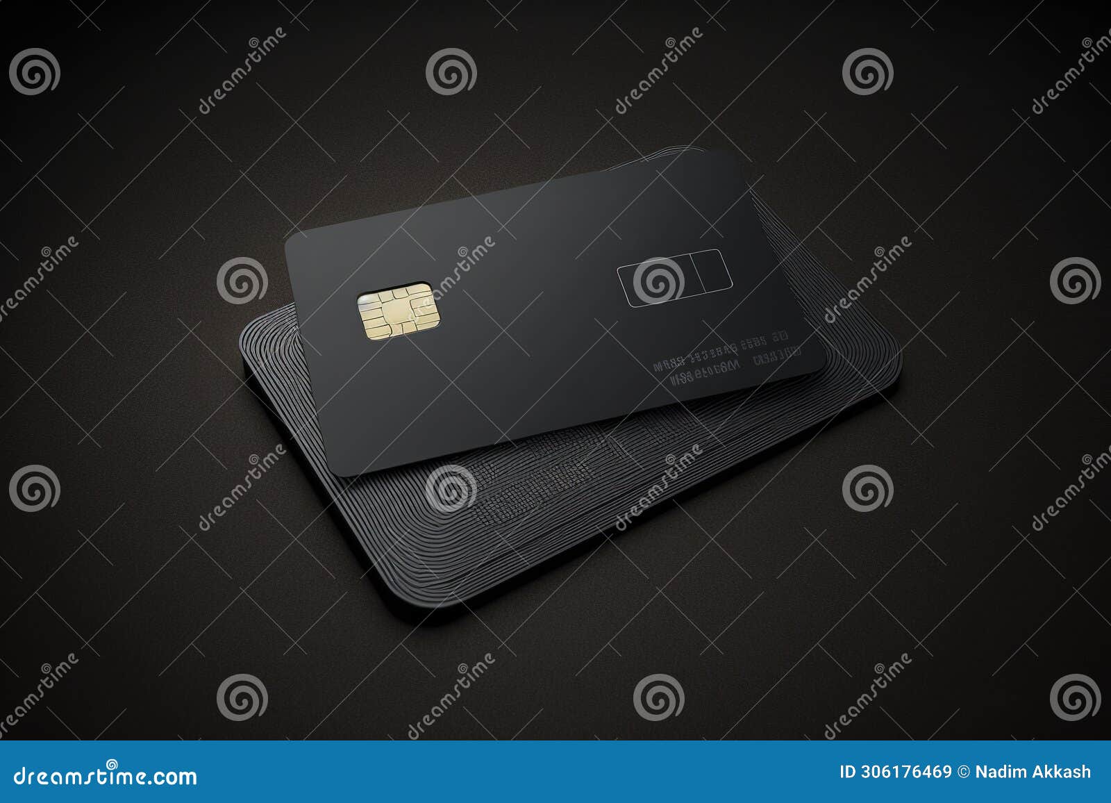Blank Black SIM Smart Card on Black Background. Mock Up. Generat Stock ...