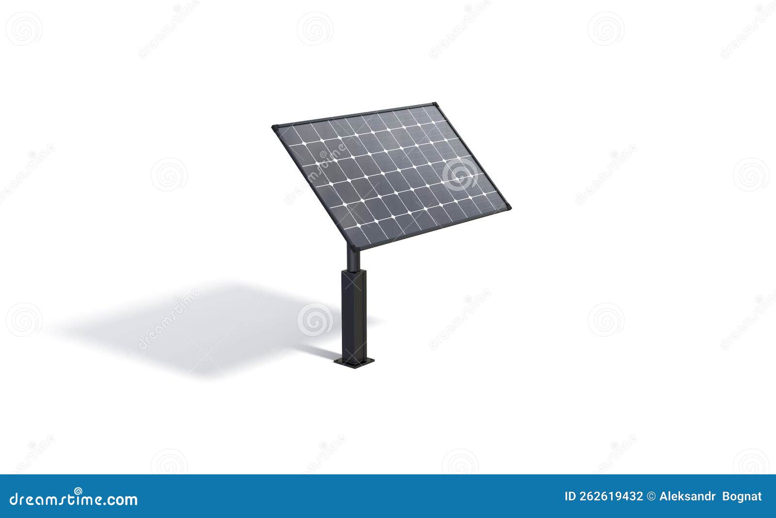 Blank Black Solar Panel Mockup Stand, Side View Stock Illustration ...