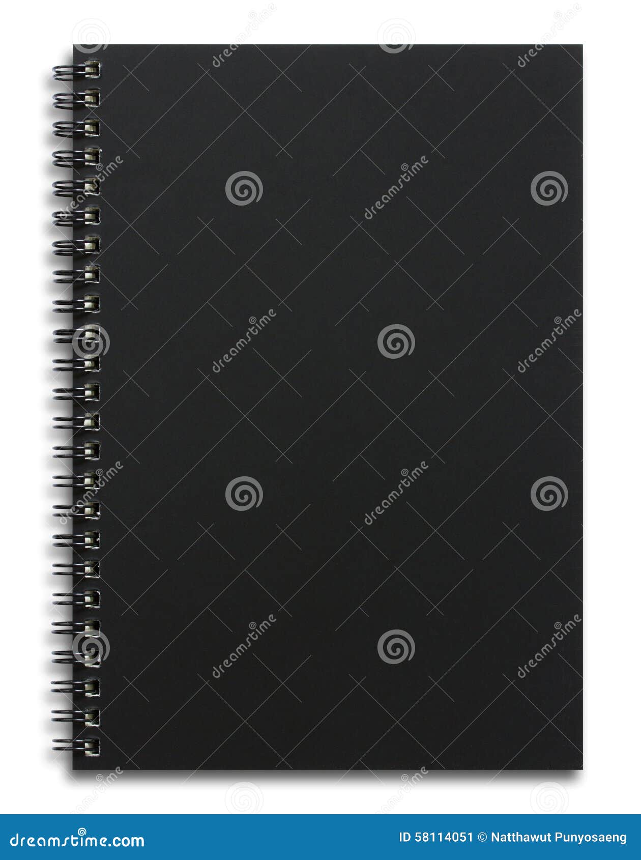 Blank Black Spiral Notebook Isolated Stock Image - Image of dark, book ...