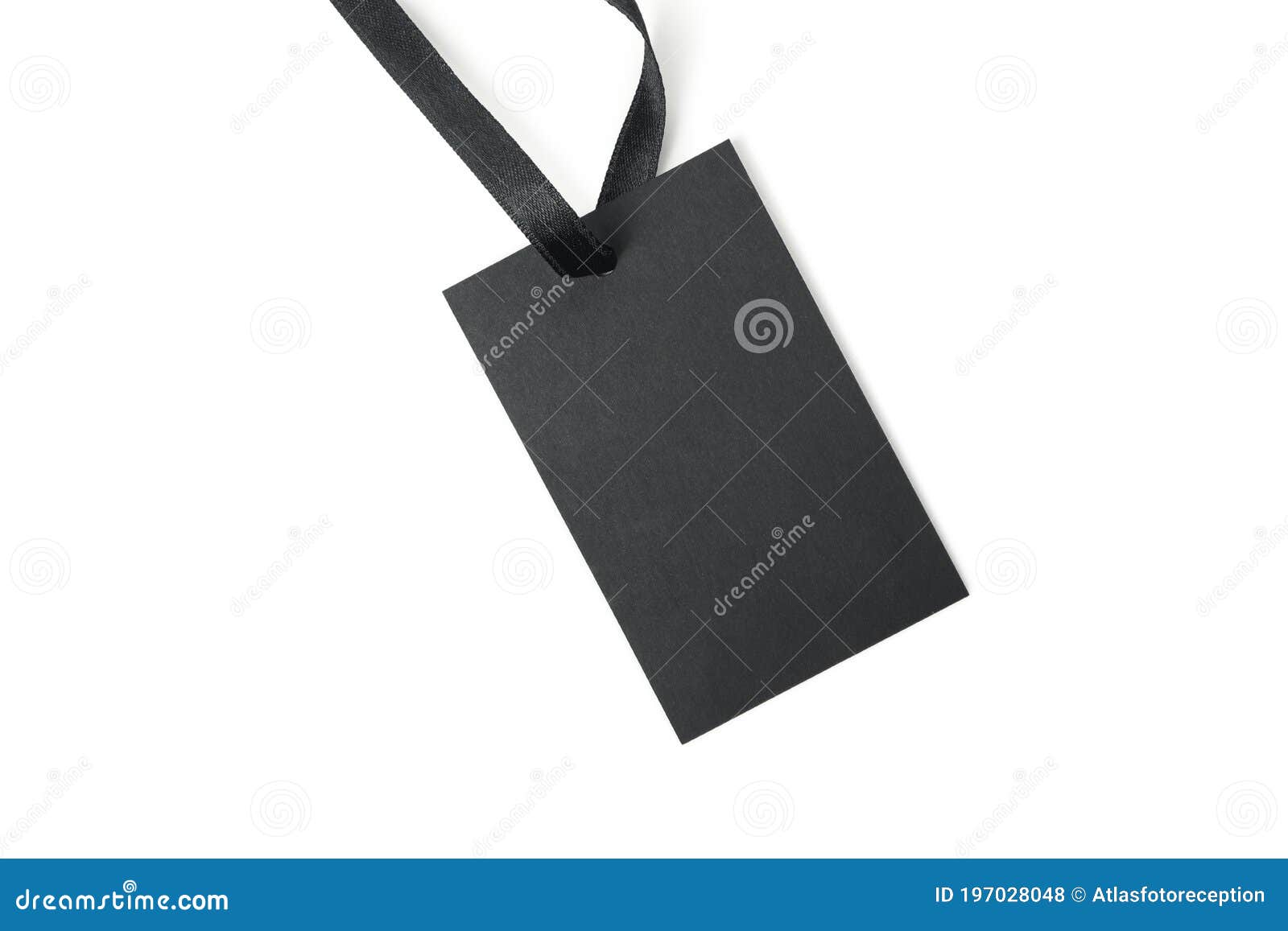 Blank Black Tag Isolated on White Background Stock Photo - Image of ...
