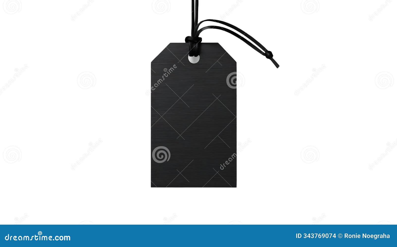 A Blank Black Tag with a String, Perfect for Labeling Items. Isolated ...
