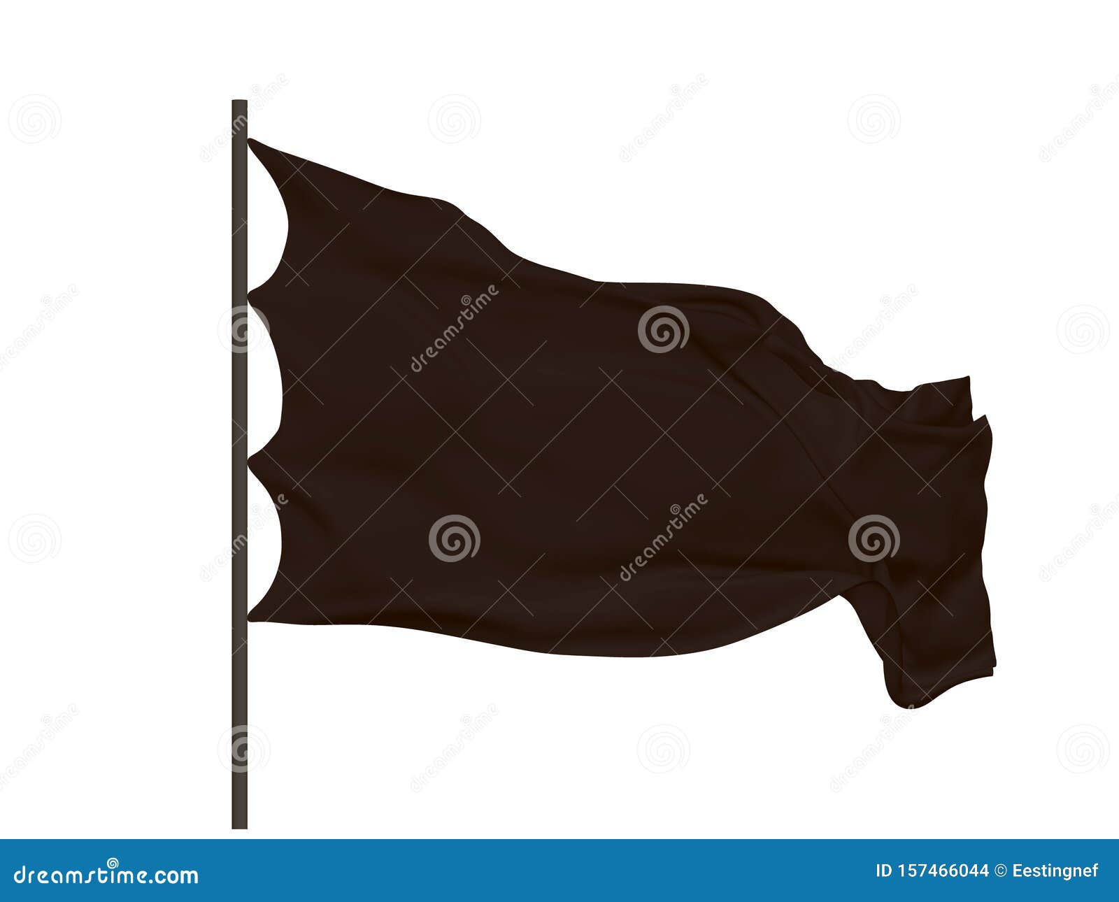 Blank Black Waving Flag. Vector Illustration Stock Vector ...