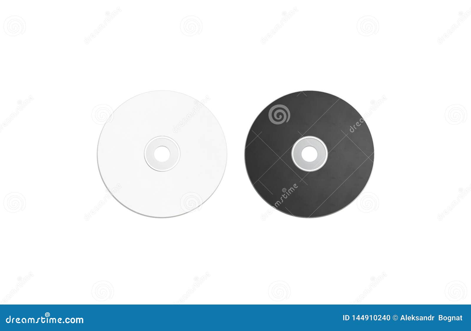 Blank Black and White Compact Disk Mockup Set, Isolated, Stock ...