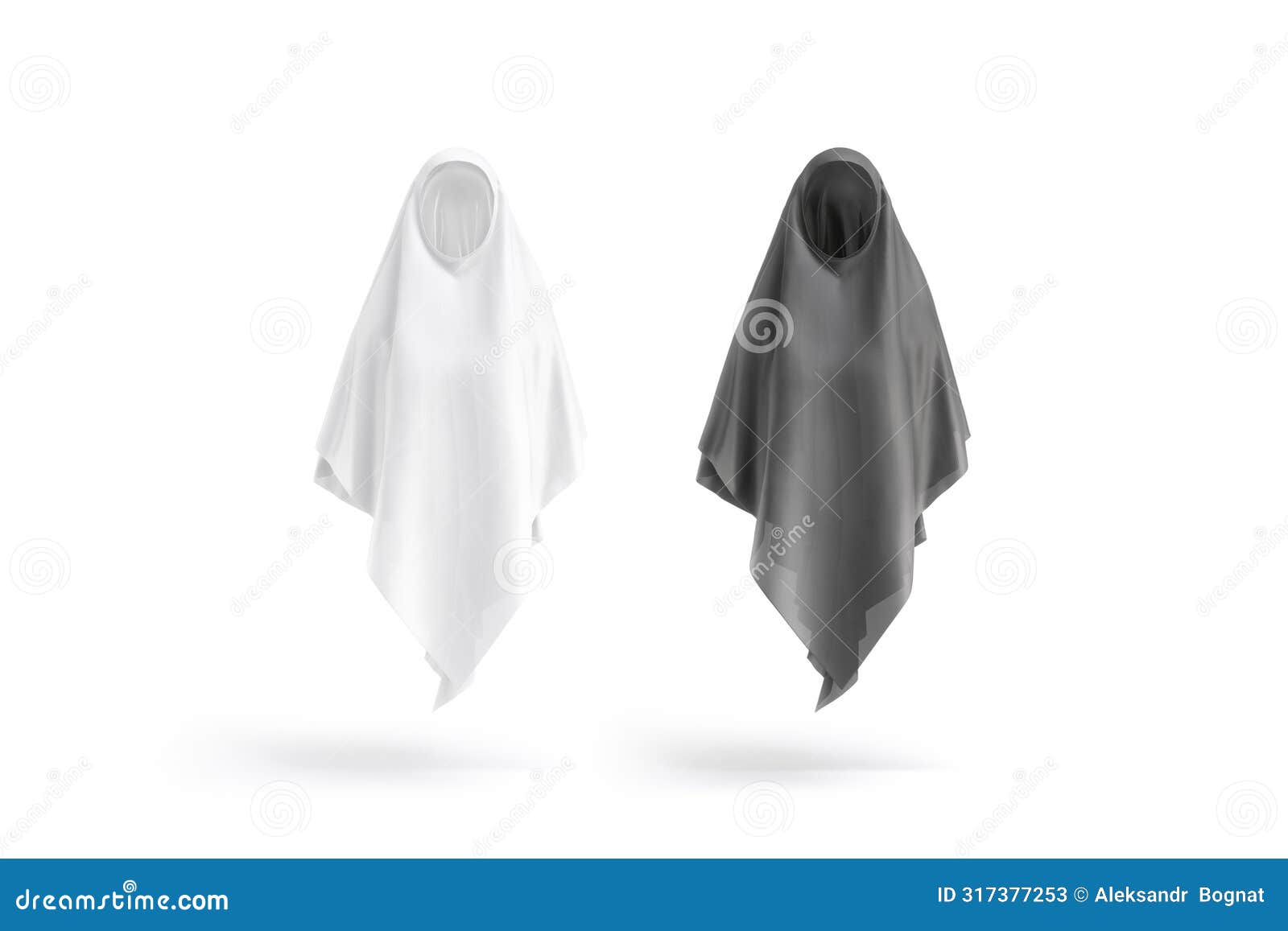 Blank Black and White Female Khimar Mockup, Front View Stock ...
