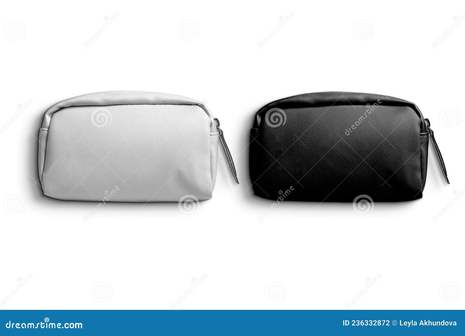 Blank Black and White Pouch Mockup, Isolated, Front View, 3d Rendering ...