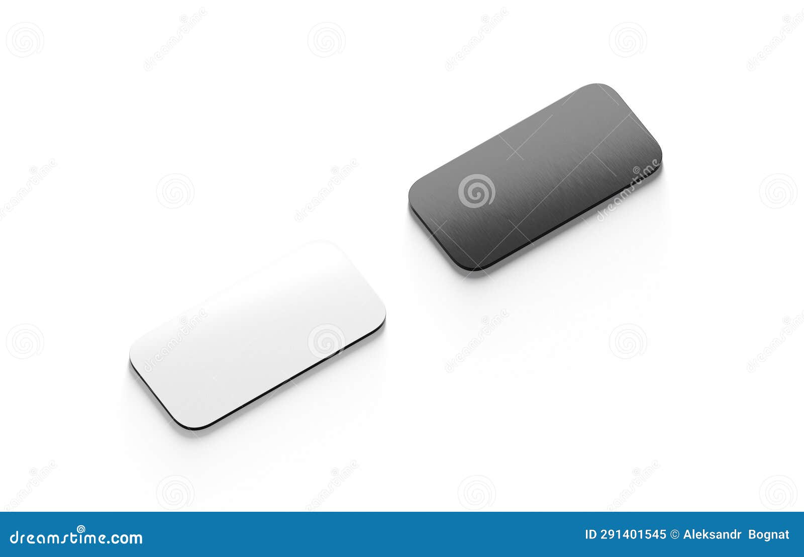 Blank Black and White Rectangle Fridge Magnet Mockup, Side View Stock ...
