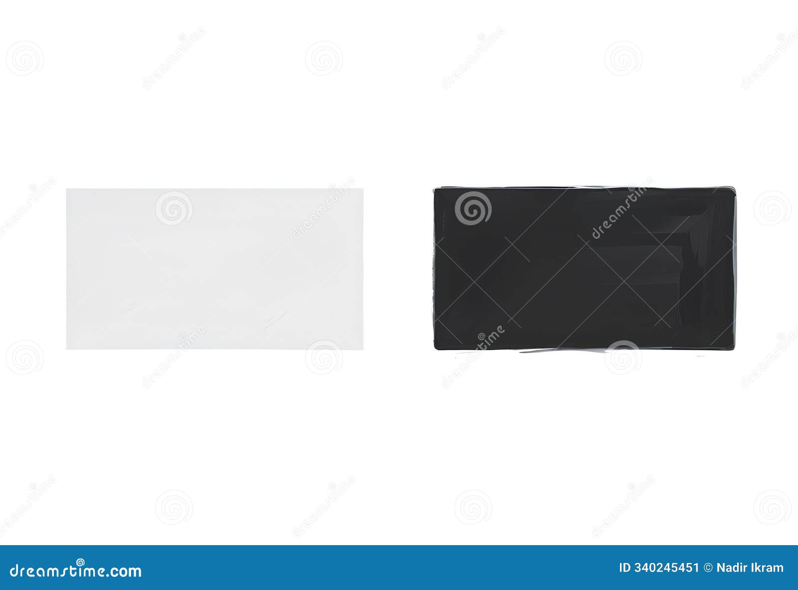 Blank Black and White Rectangle Journal Mockup Set, Top View, 3d ...