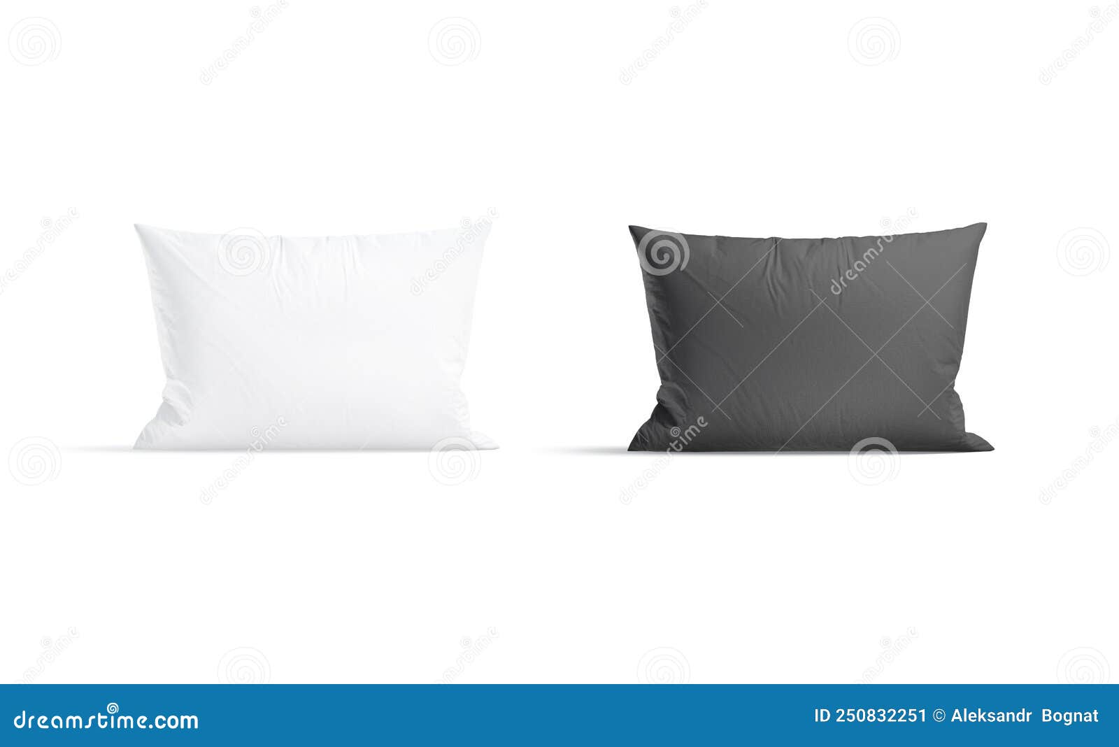 Blank Black and White Rectangular Pillow Mockup Stand, Front View Stock ...