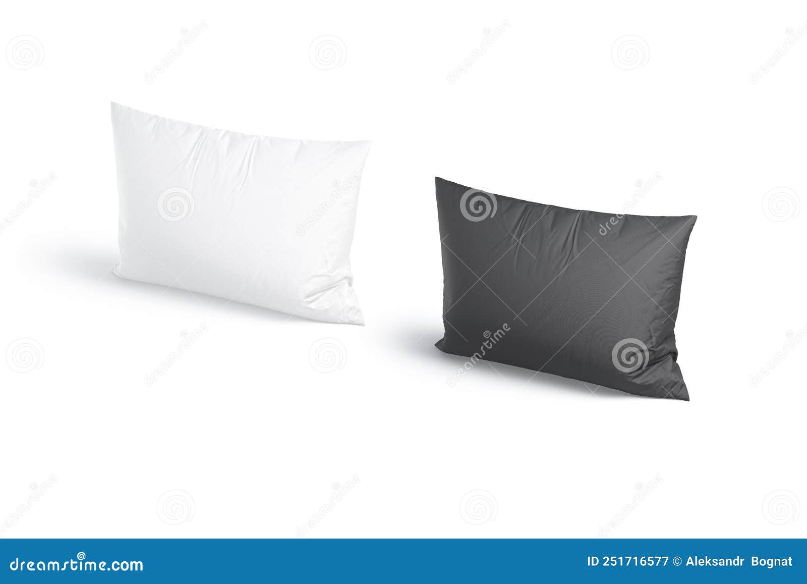 Blank Black and White Rectangular Pillow Mockup Stand, Side View Stock ...
