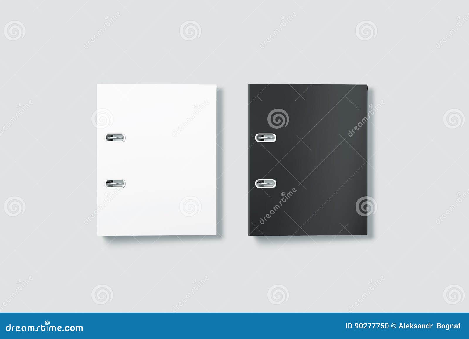 Blank Black and White Ring Binder Folder Cover Mockup Top View Stock ...