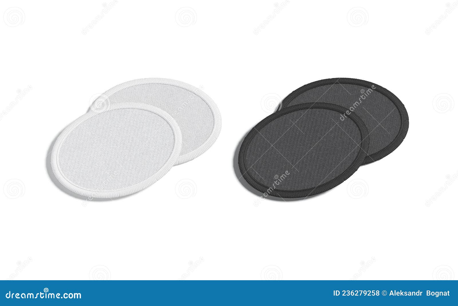 Blank Black and White Round Embroidered Patch Mockup Pair, Isolated ...