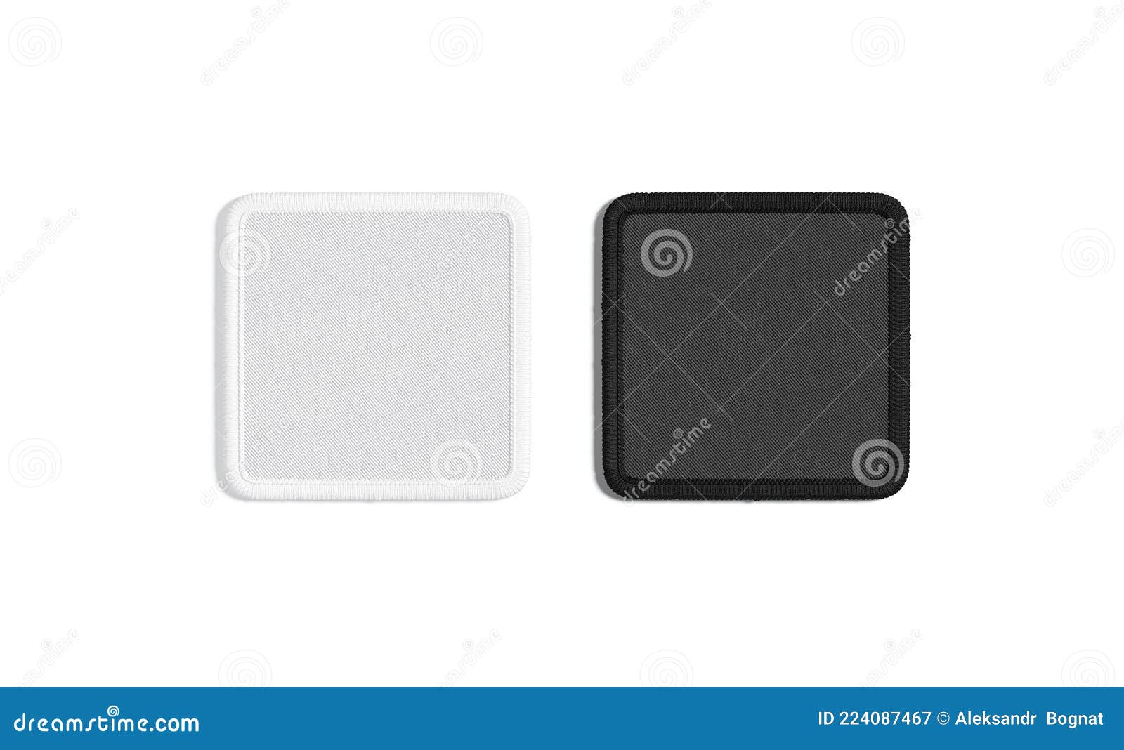 Blank Black and White Square Embroidered Patch Mockup, Top View Stock ...