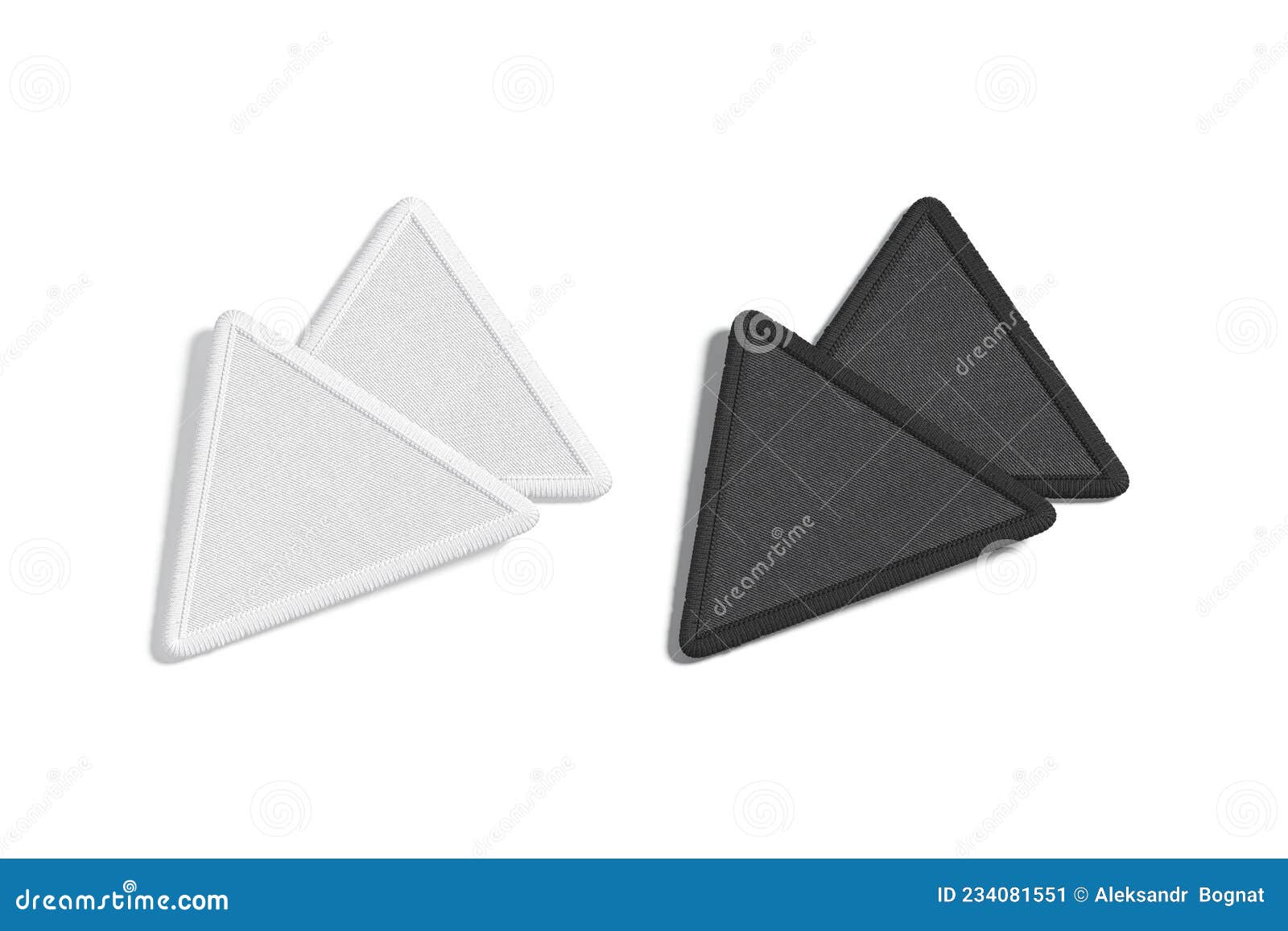 Blank Black and White Triangle Embroidered Patch Mockup Pair, Isolated ...