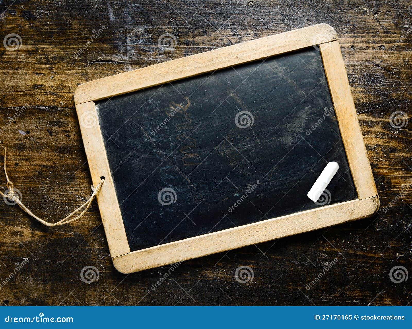 Blank Blackboard with Chalk Stock Image - Image of copyspace, angled ...
