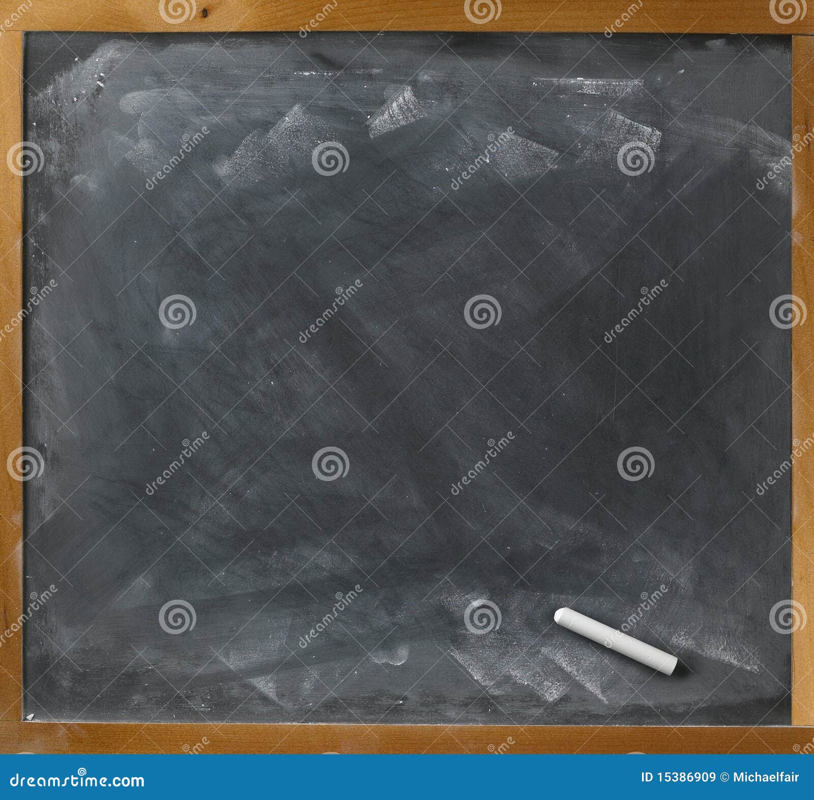 Blank Blackboard and Chalk Straight on Stock Image - Image of board ...