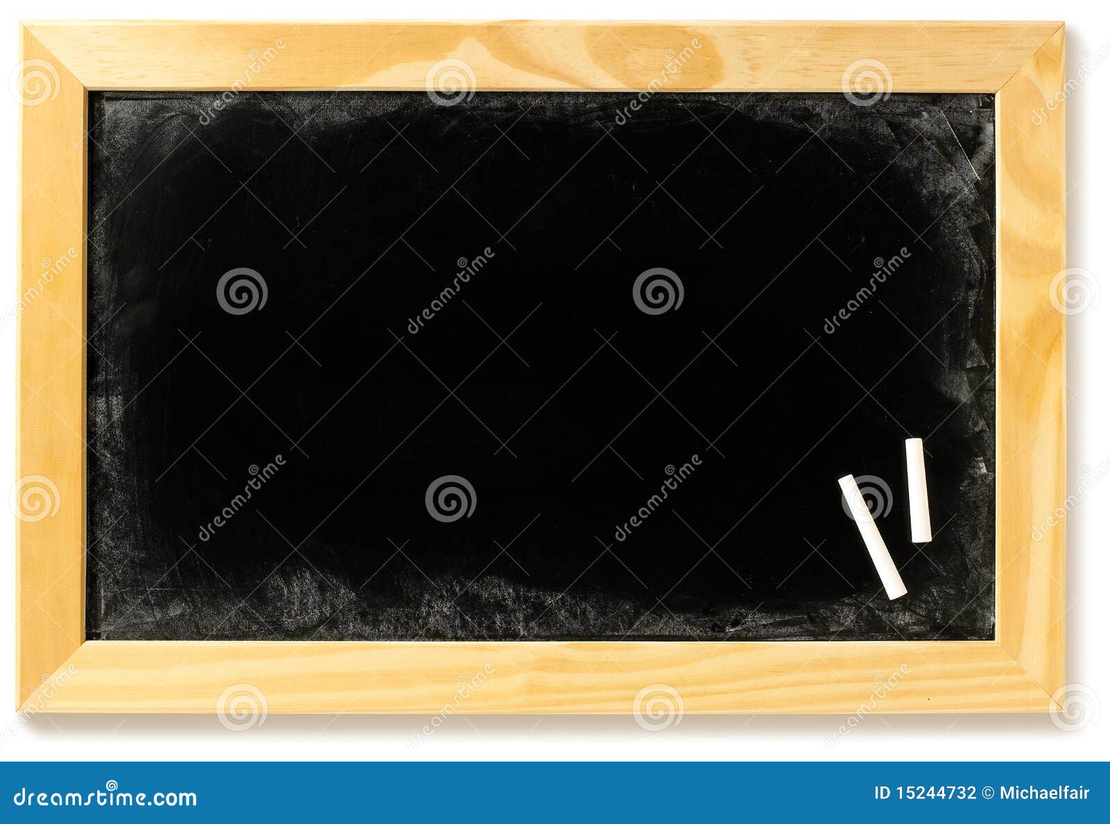 Blank Blackboard in a Frame with Chalk Stock Photo - Image of frame ...