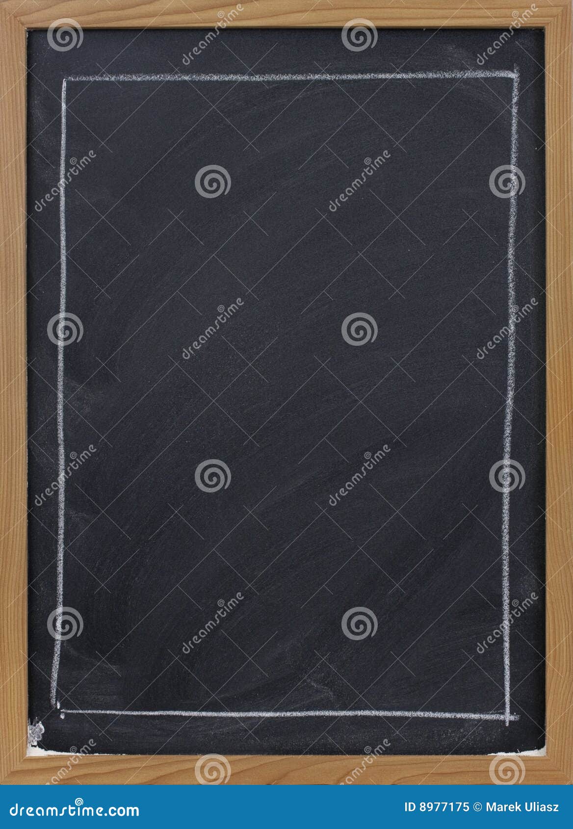 Blank Blackboard with Large Rectangle Stock Image - Image of wood ...