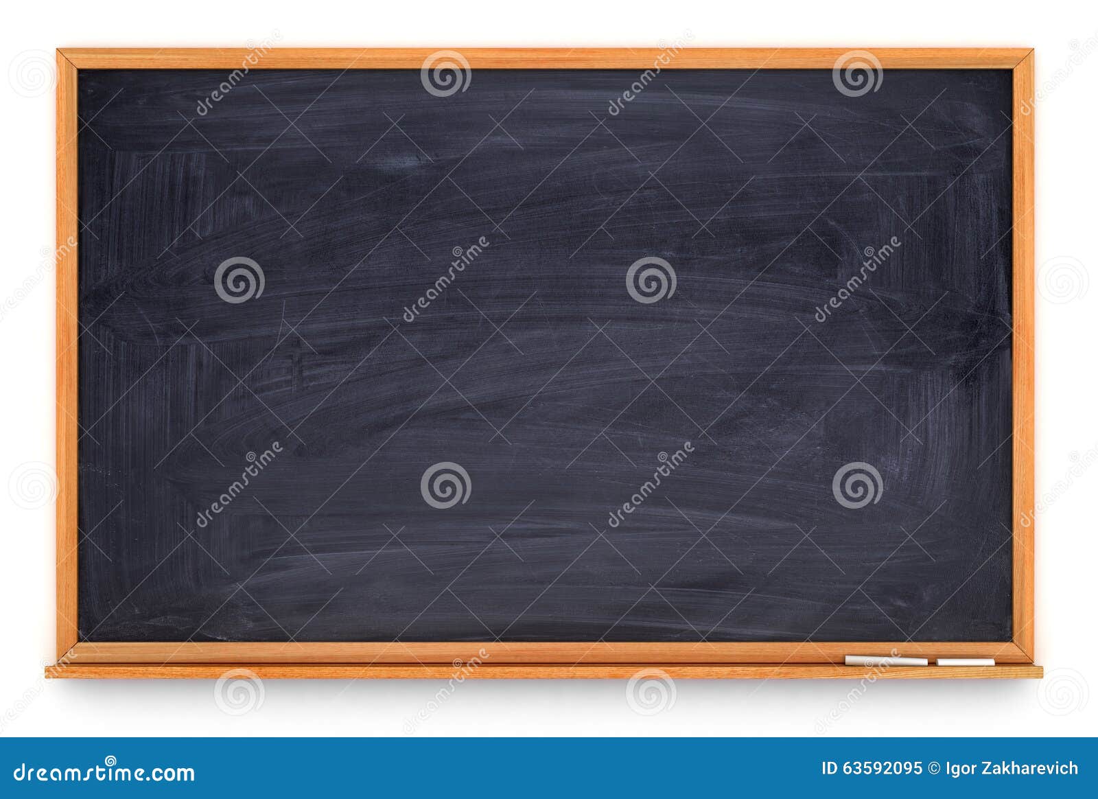Blank Blackboard, Wooden Frame, Chalk - Stock Image - Image of ...