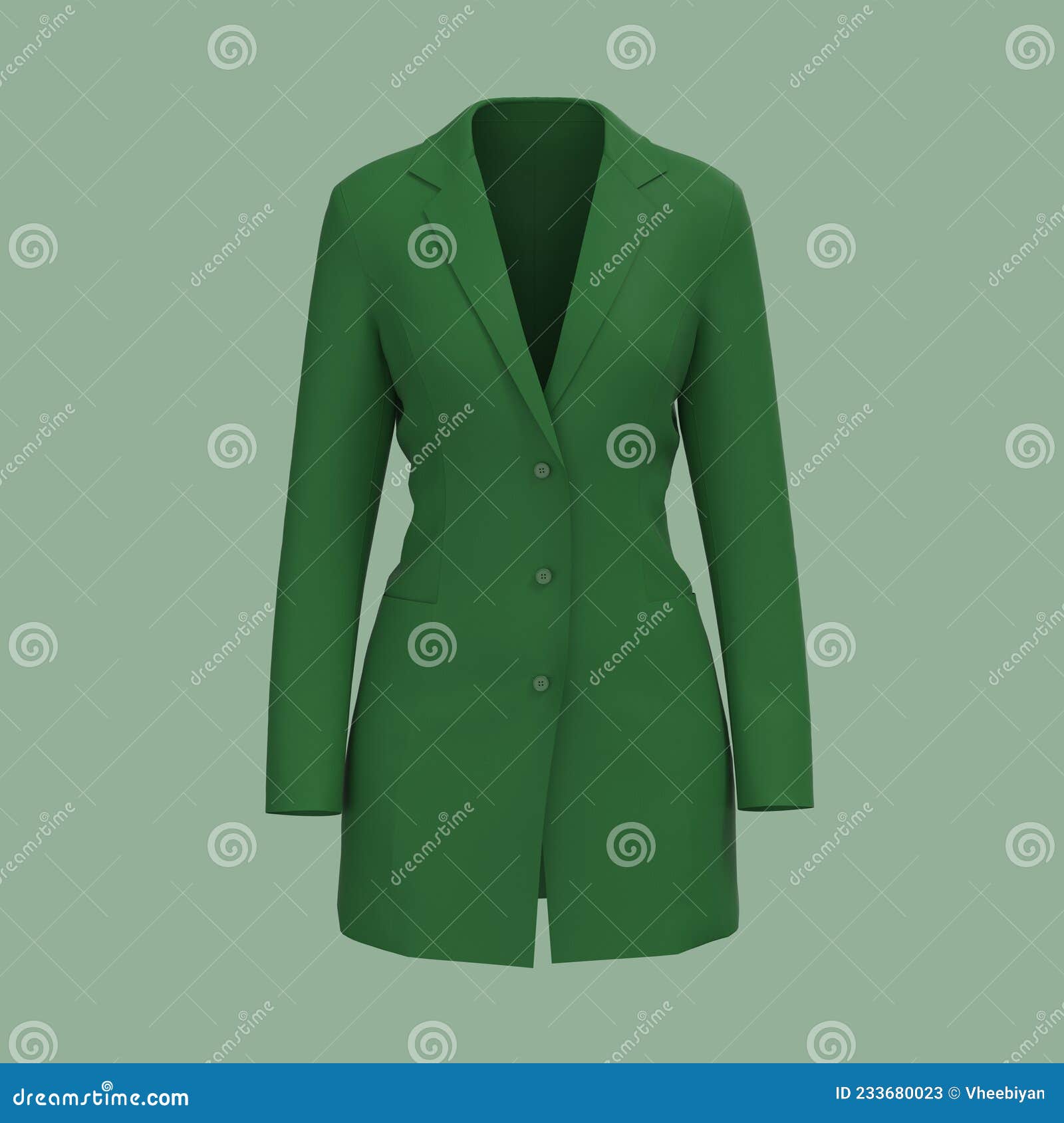 Blank Blazer Mockup. Front View. 3d Rendering, 3d Illustration Stock ...