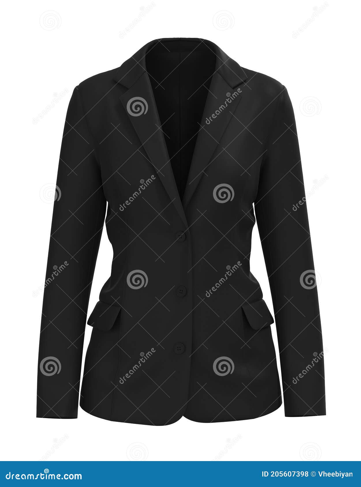 Blank Blazer Mockup. Front View Stock Illustration - Illustration of ...