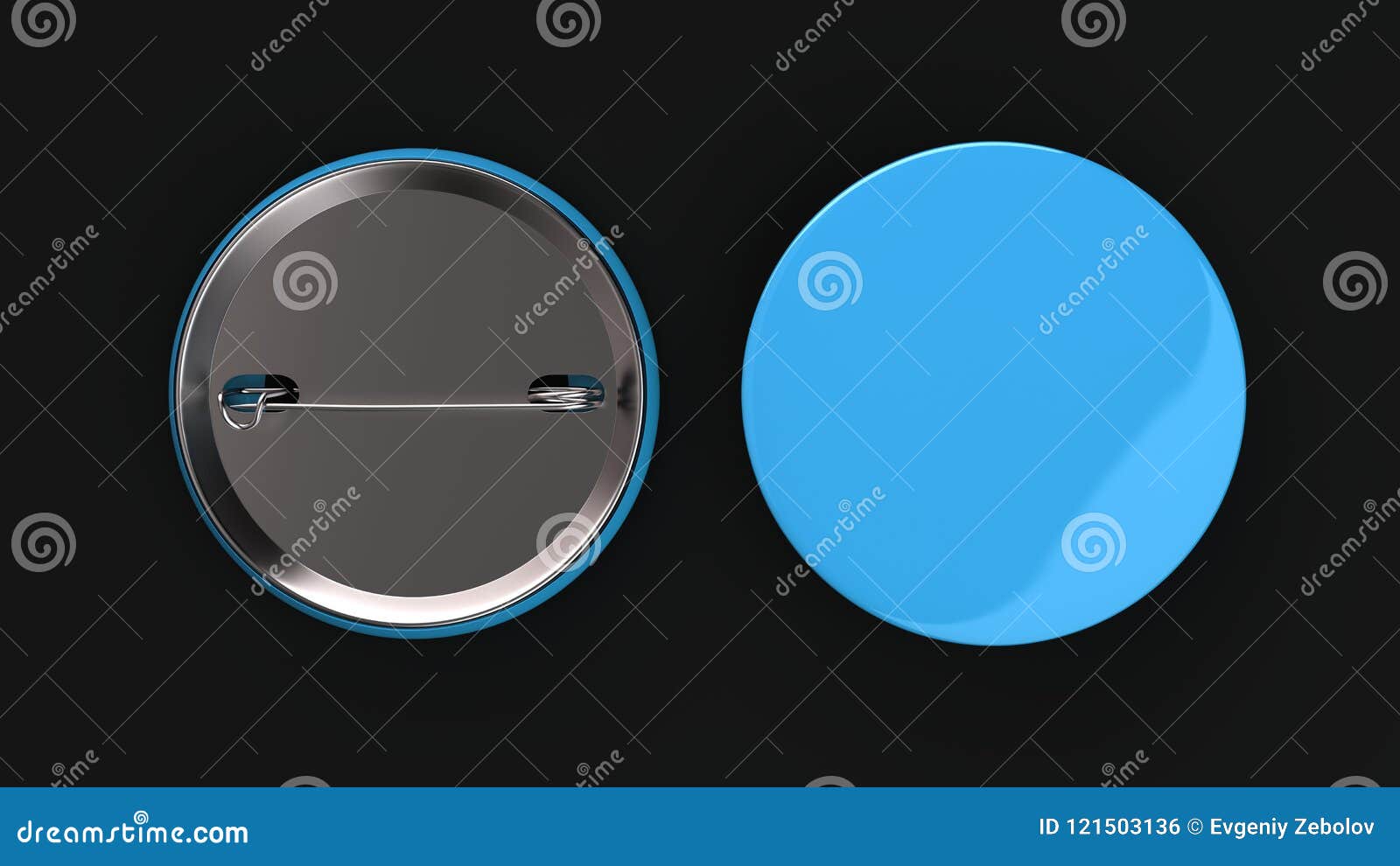 Blank Blue Badge on Black Background Stock Illustration - Illustration ...