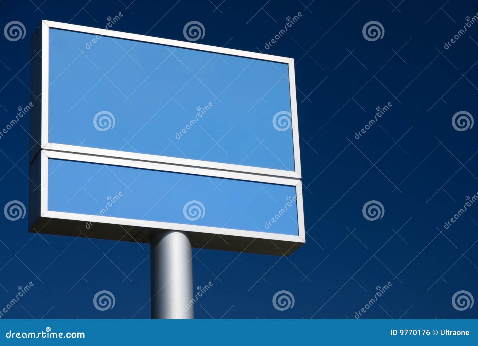 Blank blue billboard stock photo. Image of advertisement - 9770176