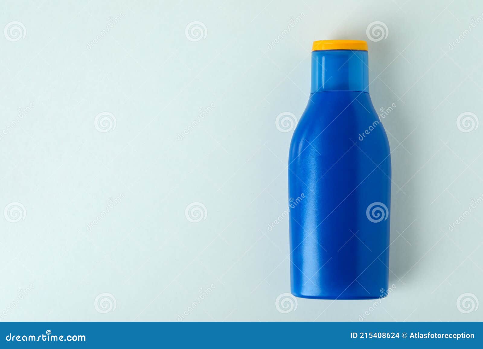 Blank Blue Bottle of Sunscreen on White Background Stock Photo - Image ...
