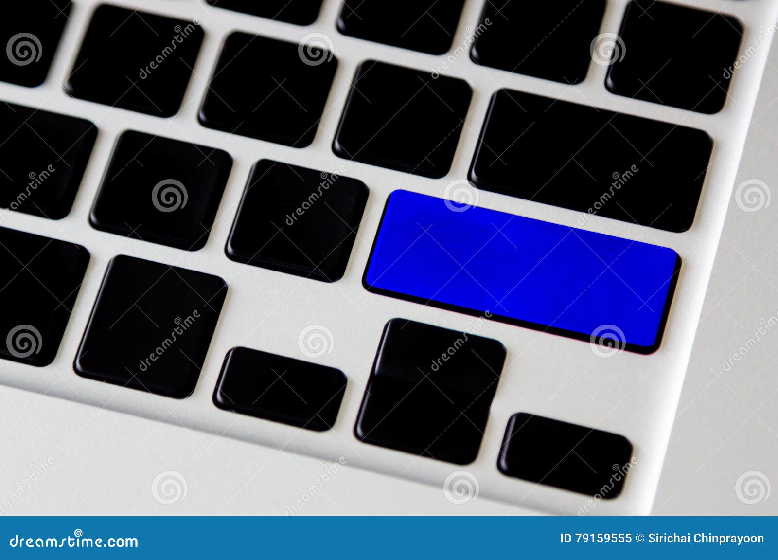 Blank Blue Button on Black Computer Keypad Stock Image - Image of ...