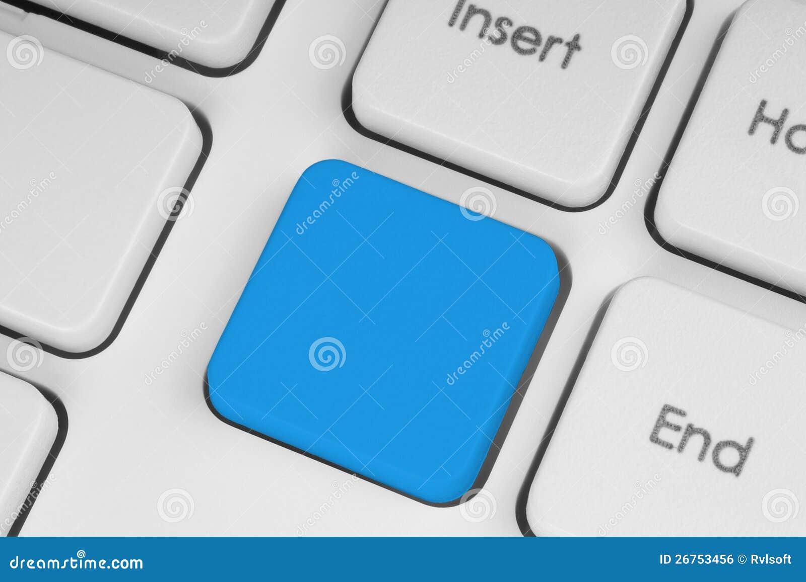 Blank Blue Button on the Keyboard Stock Photo - Image of digital ...